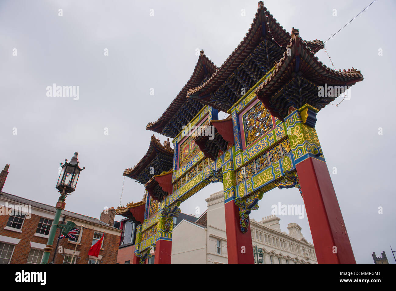 Liverpool Chinatown, Chinese Arch Stock Photo - Alamy