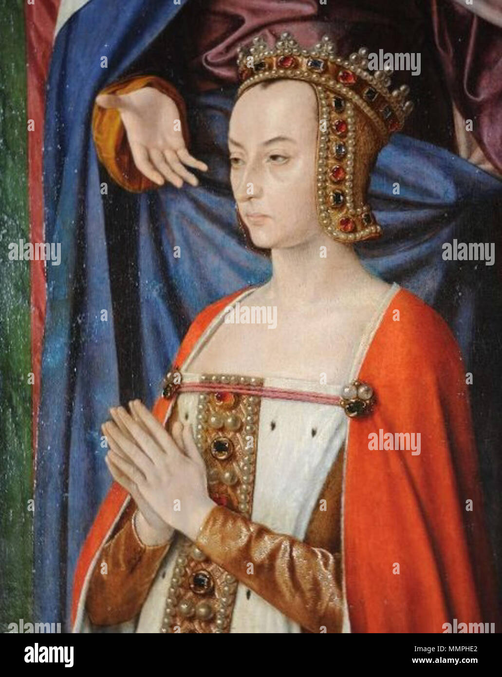 . Work: Moulins Triptych, right panel: Portrait of Anne de Beaujeu with ...