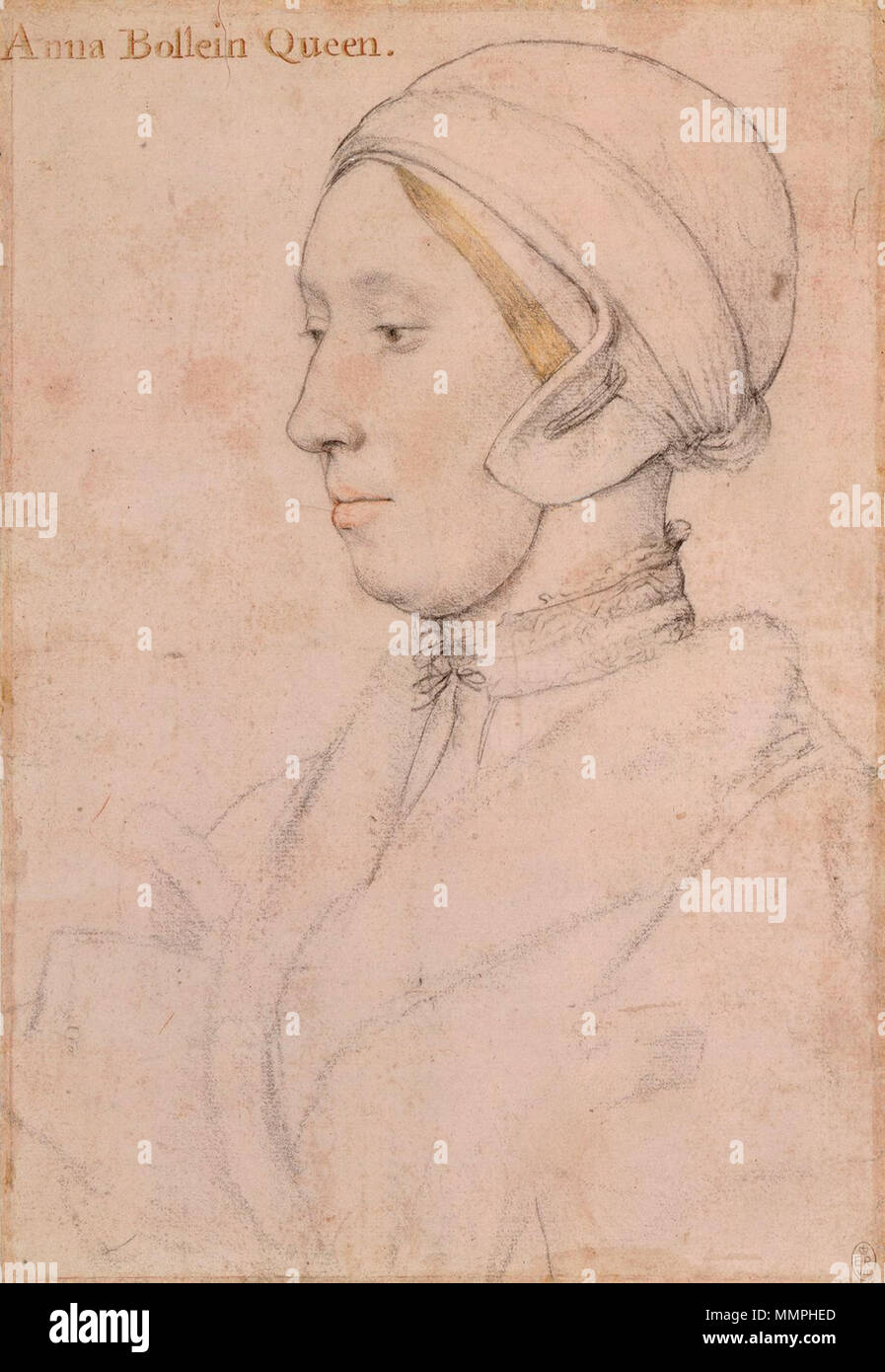 . English: Portrait of a Woman, inscribed in gold over red 'Anna ...