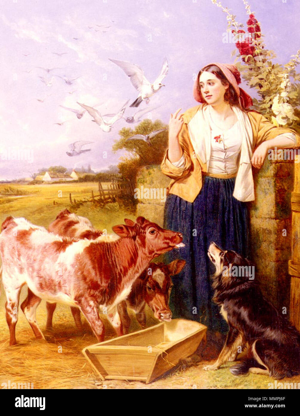 Good Friends. 19th century. Ansdell Richard Good Friends Stock Photo ...