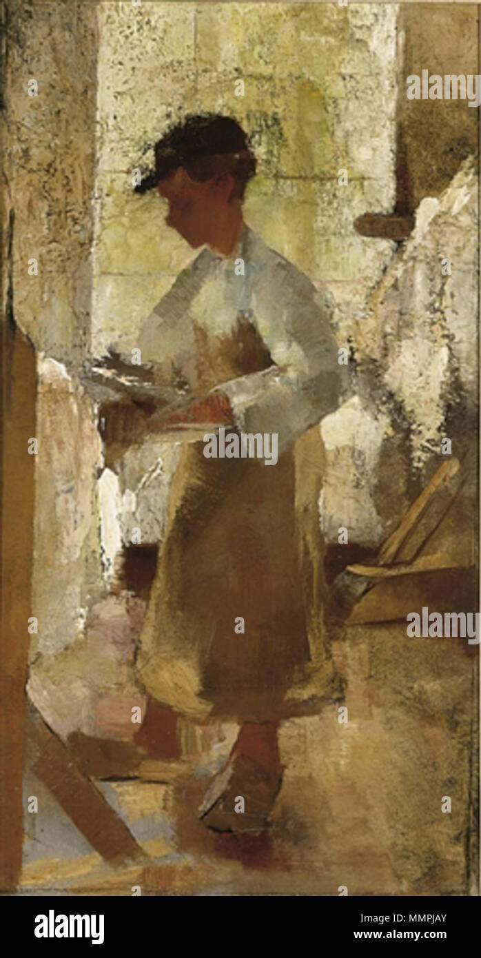 A young workman at a stretching frame. from 1890 until 1891. Anthon van ...