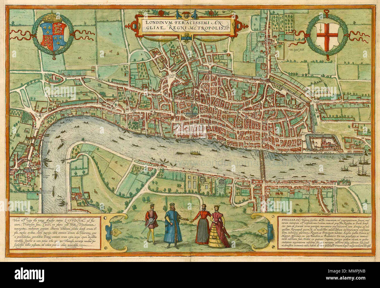 . English: Antique map of London by Braun & Hogenberg.jpg . between ...