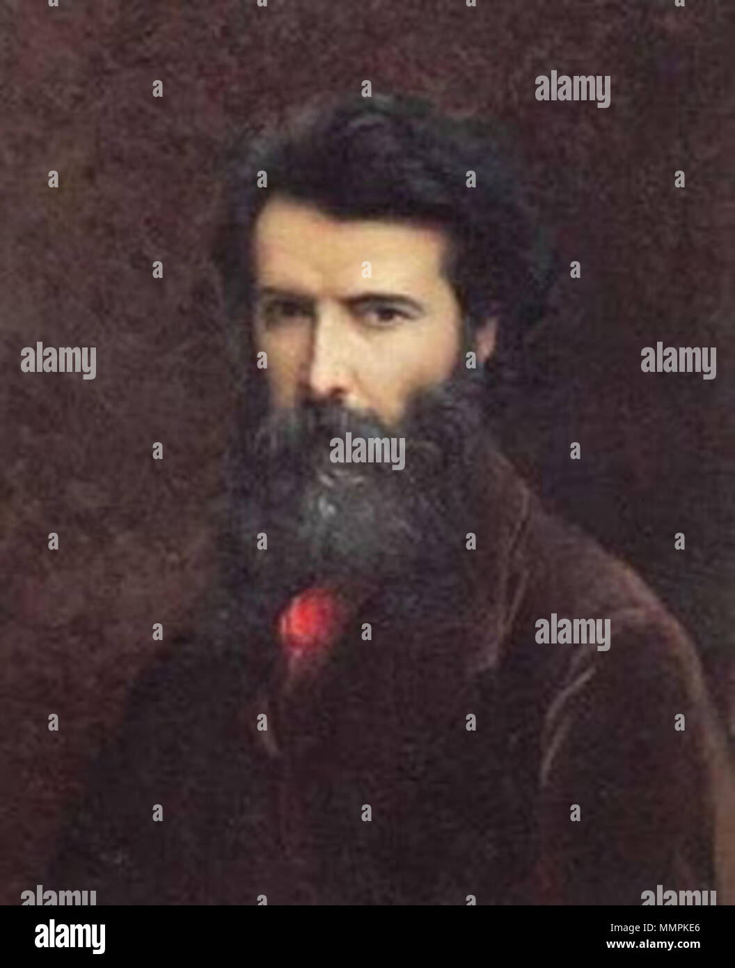 French: Autoportrait à la cravate rouge Self-portrait. circa 1870 ...