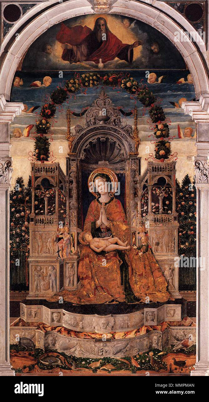 . English: Antonio da Negroponte, Virgin and Child Enthroned, inside ...