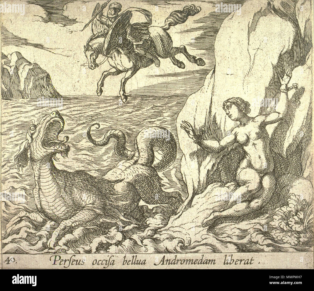 . Perseus rescuing Andromeda, pl. 40 from the series Ovids ...