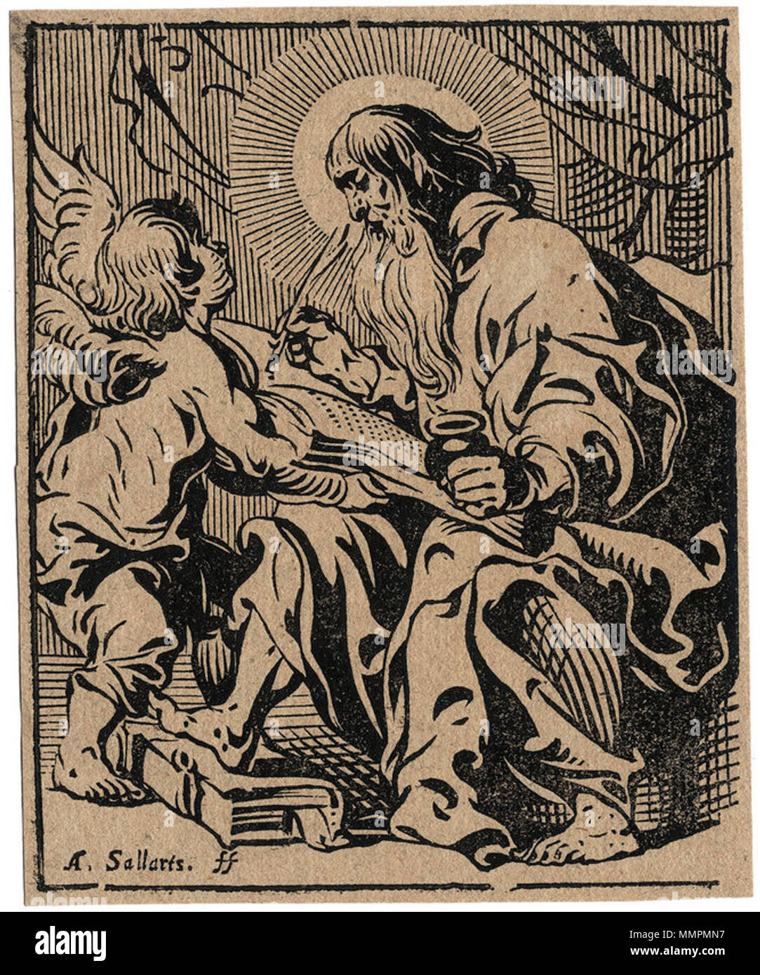 The Evangelist Matthew Writing the Gospel. between 1613 and 1650 ...