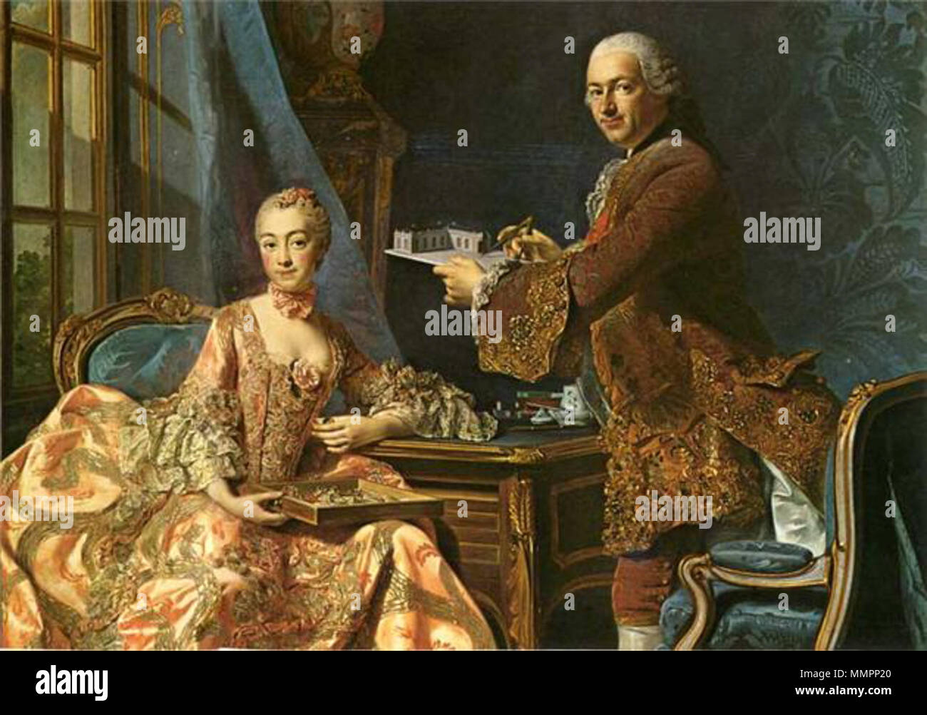 Double portrait, Architect Jean-Rodolphe Perronet with his Wife. 1759 ...