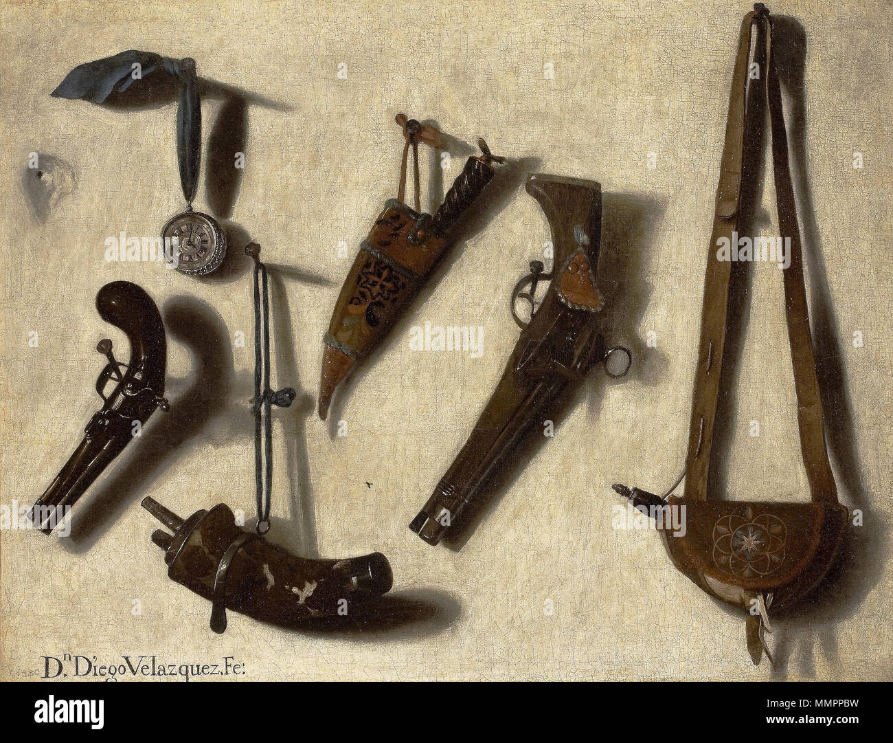 . Español: La pintura representa diversas armas y utensilios destinados ...