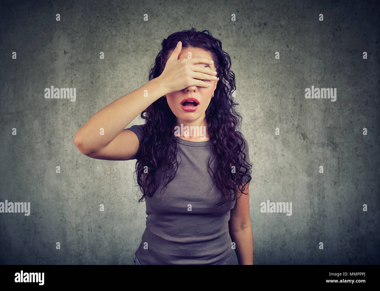 Embarrassed woman hi-res stock photography and images - Alamy