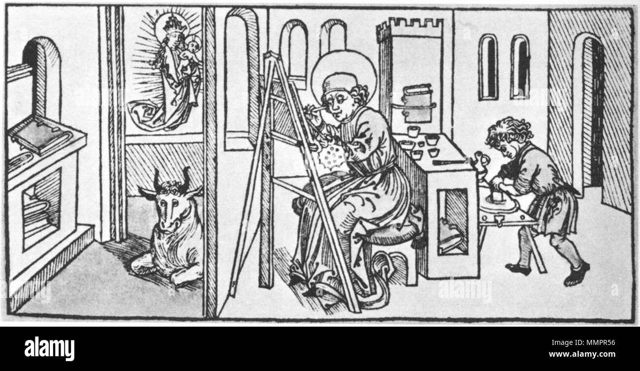 St Luke Painting the Virgin. 1488. Artwork by unknown artist - St Luke ...