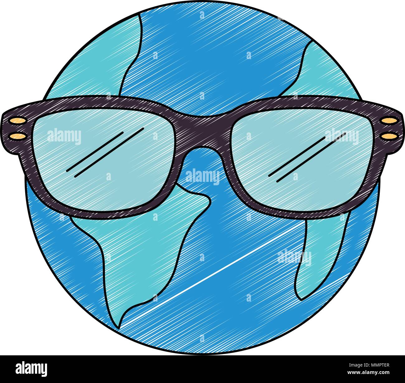 world planet earth with glasses Stock Vector Image & Art - Alamy