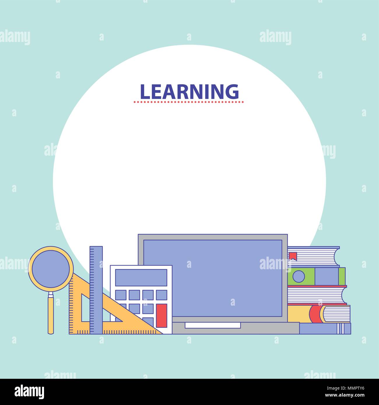laptop computer books ruler calculator supplies learning education ...