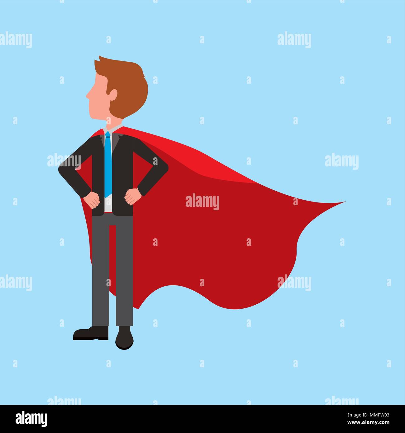 businessman wearing cape character image vector illustration Stock ...