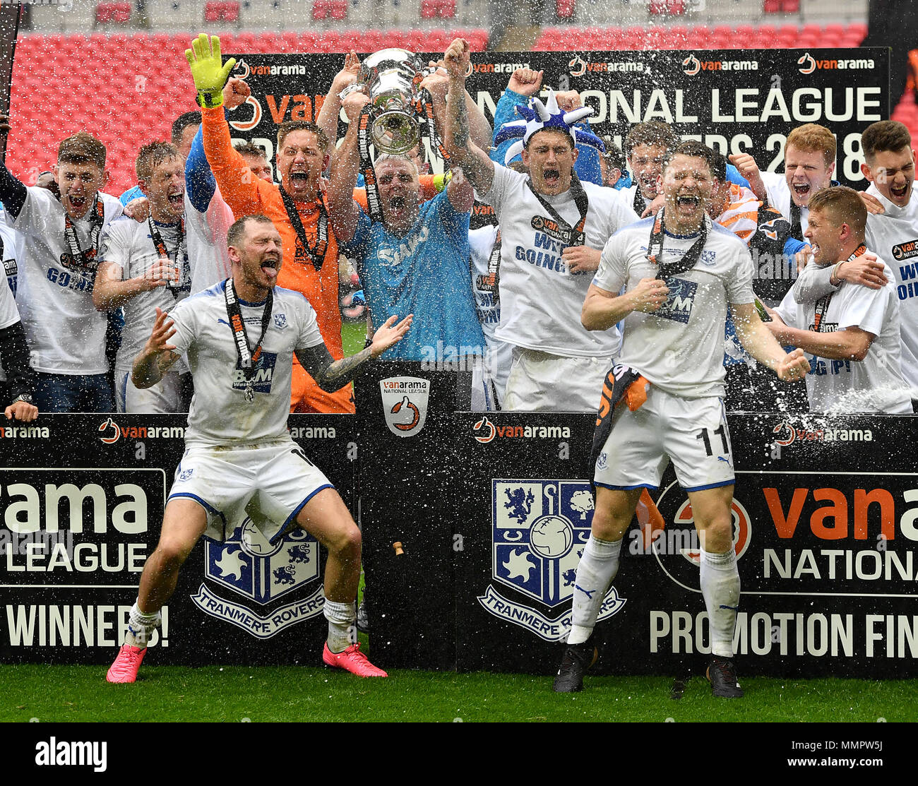 Tranmere Rovers' James Norwood (left), Connor Jennings (right) and team ...