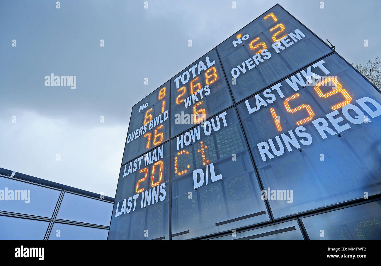 A view of the scoreboard at the close of play on day two of the ...
