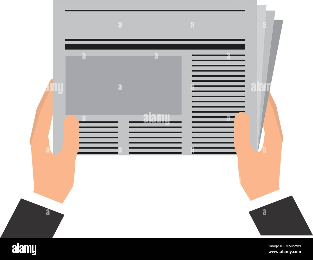 hands reader with newspaper daily vector illustration design Stock ...