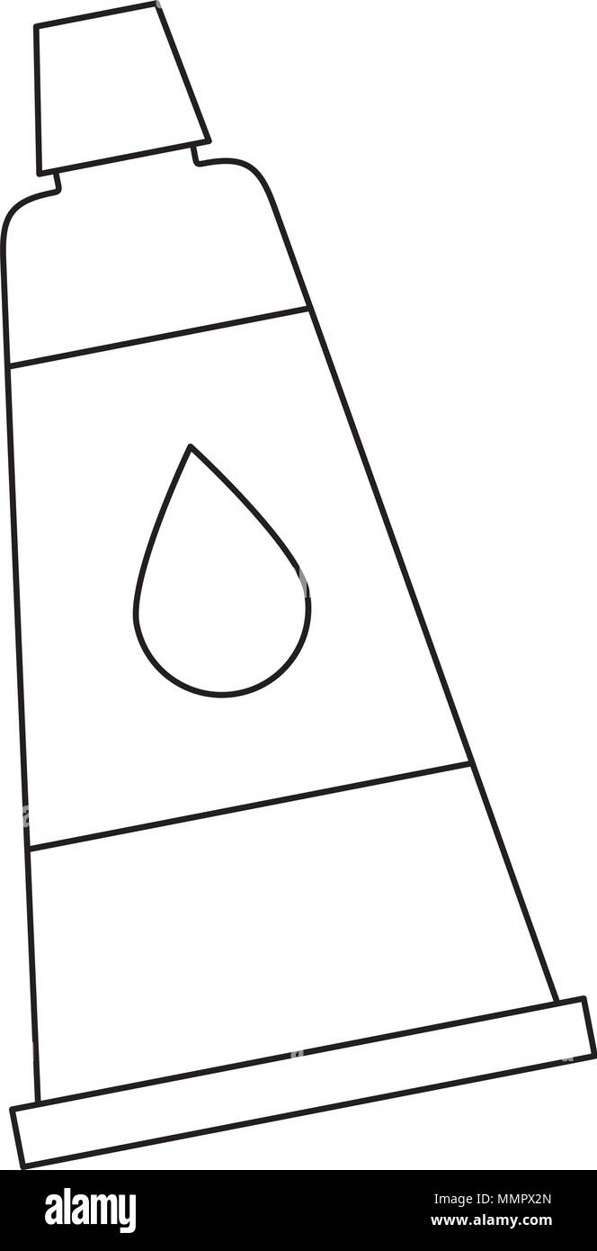 metal paste tube artistic paint vector illustration thin line Stock ...