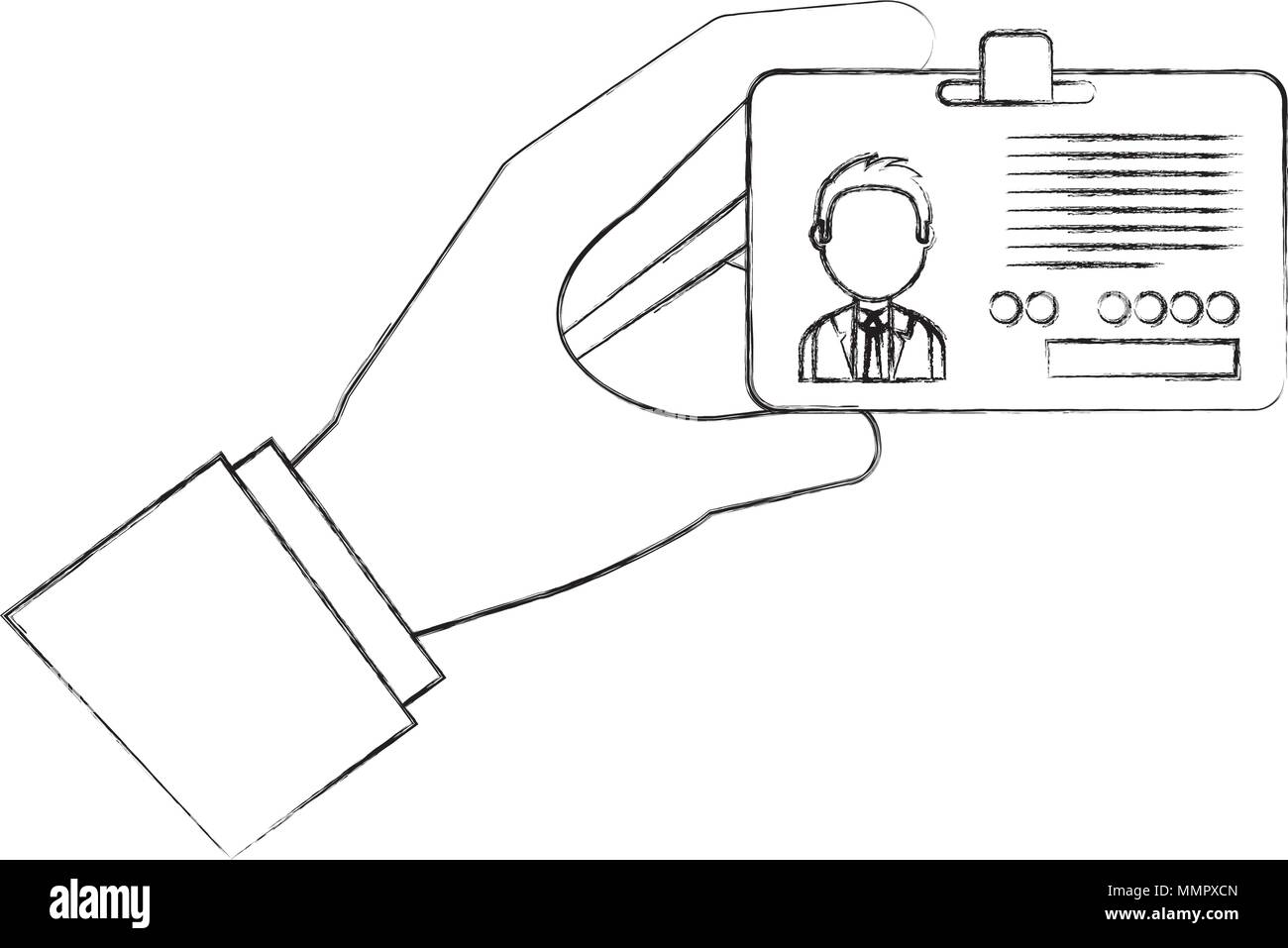 hand journalist with id card icon vector illustration design Stock ...