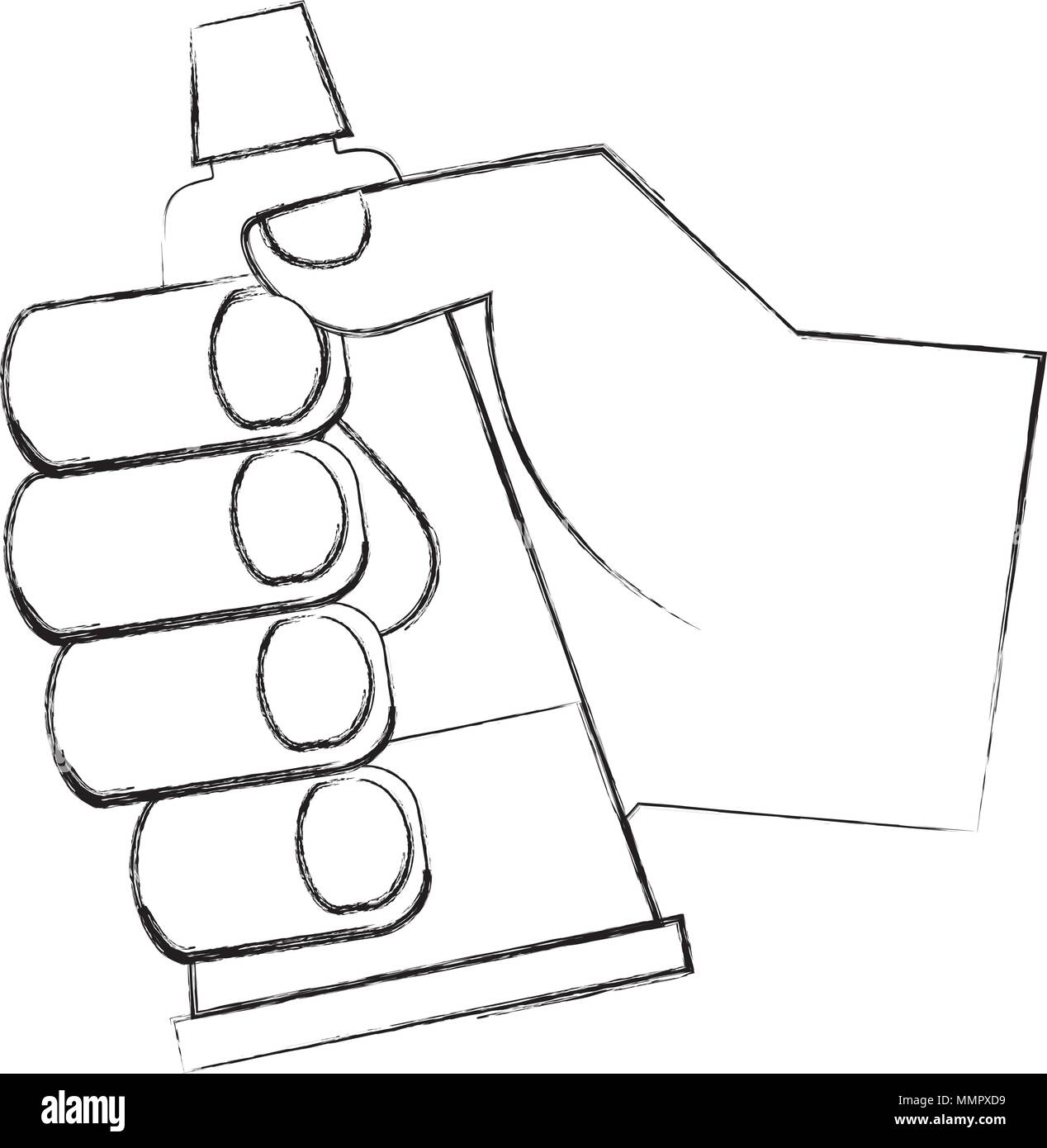 hand with bottle glue isolated icon vector illustration design Stock ...