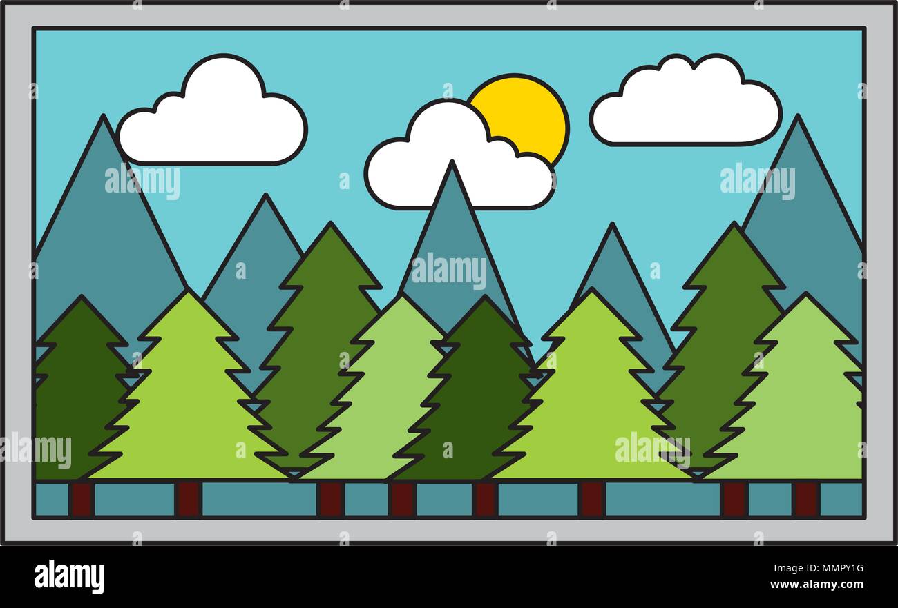 picture landscape work art icon vector illustration design Stock Vector ...