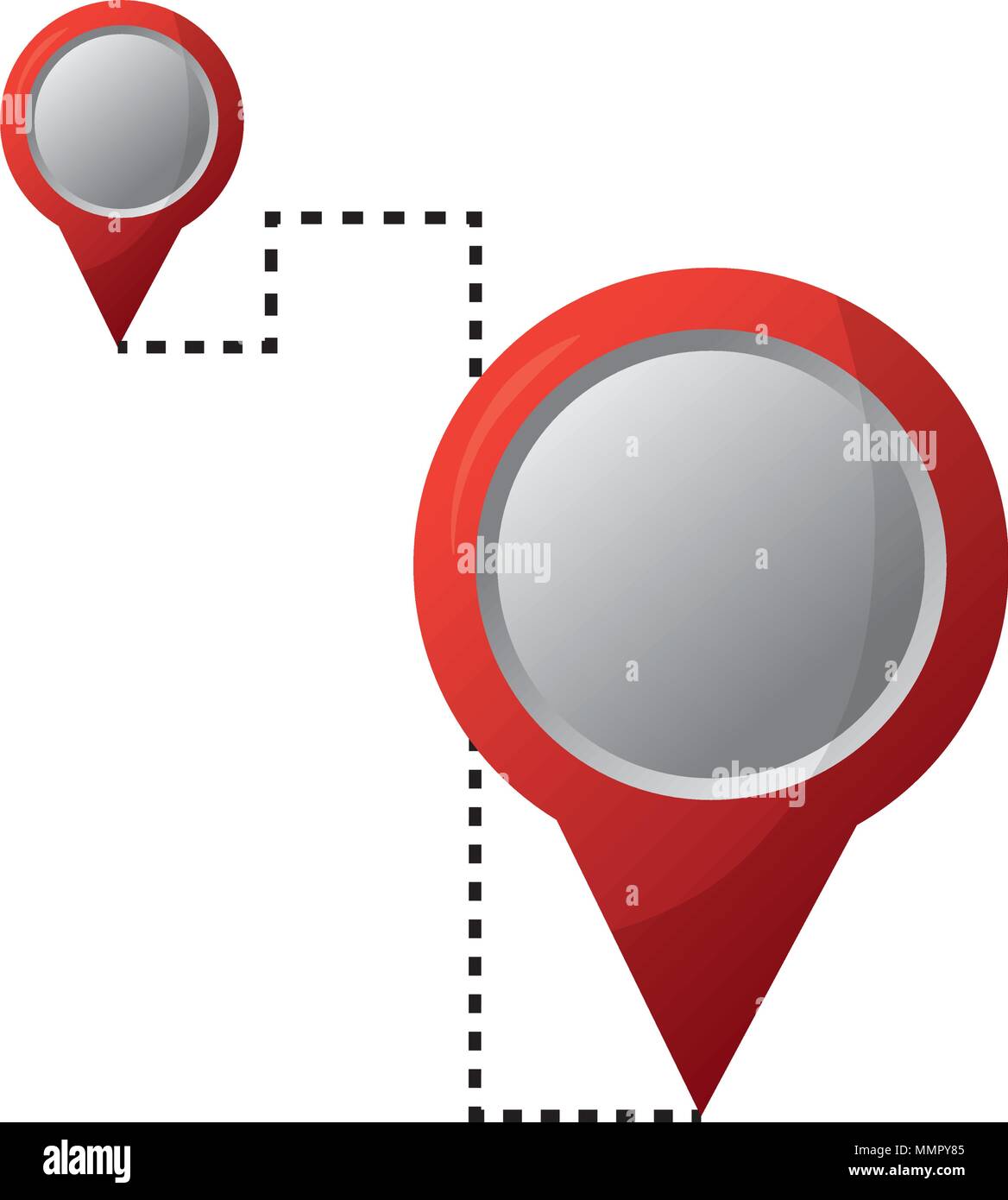 gps navigation pointers pin track displayed vector illustration Stock ...