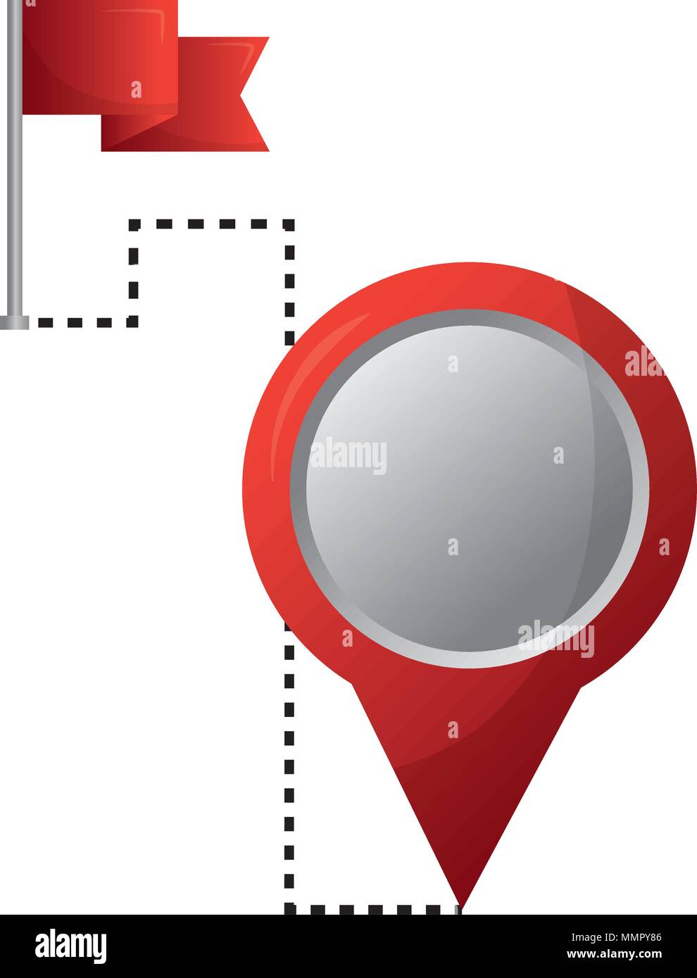 gps navigation flag and pin map route vector illustration Stock Vector ...