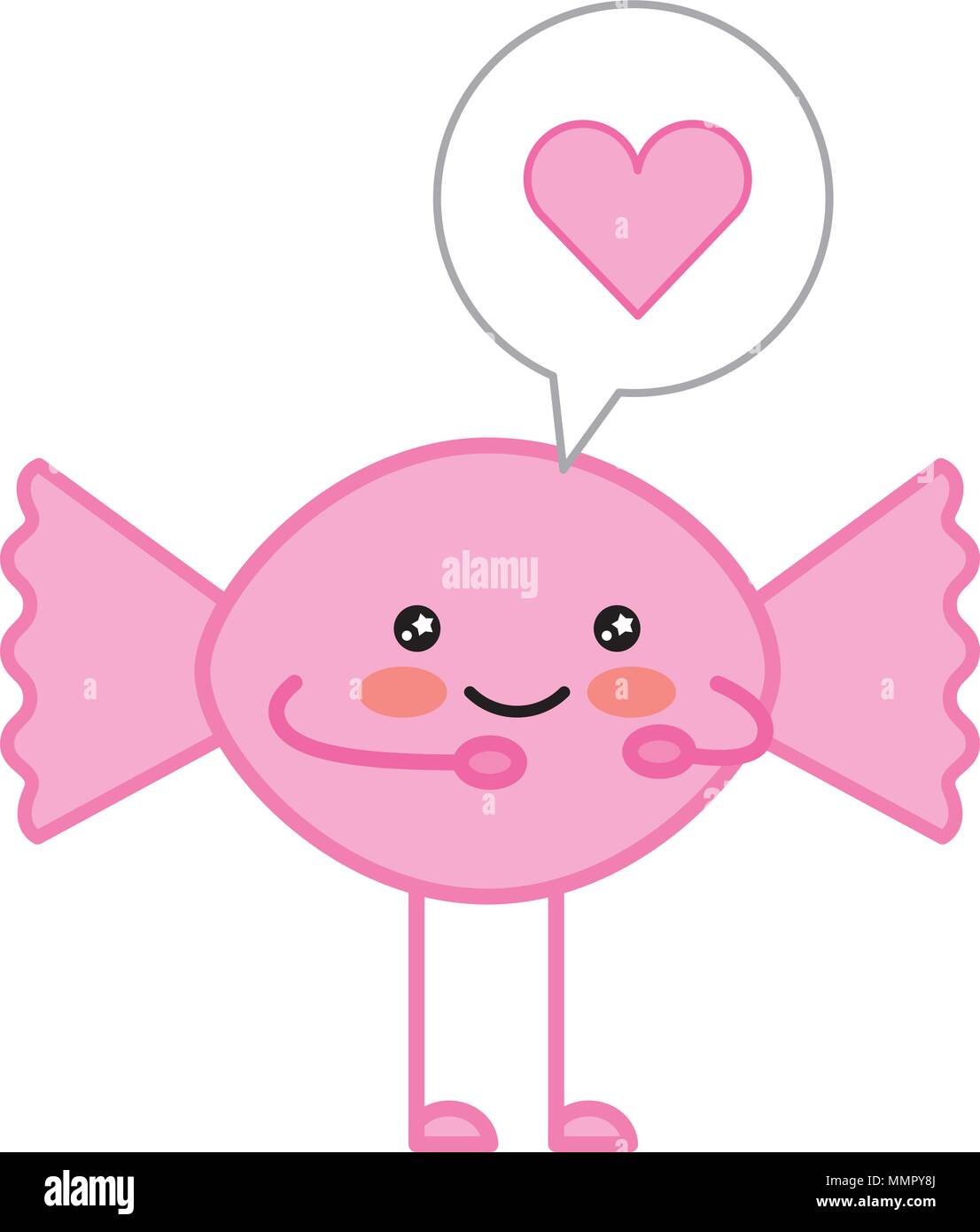 kawaii candy sweet happy cartoon vector illustration Stock Vector Image ...