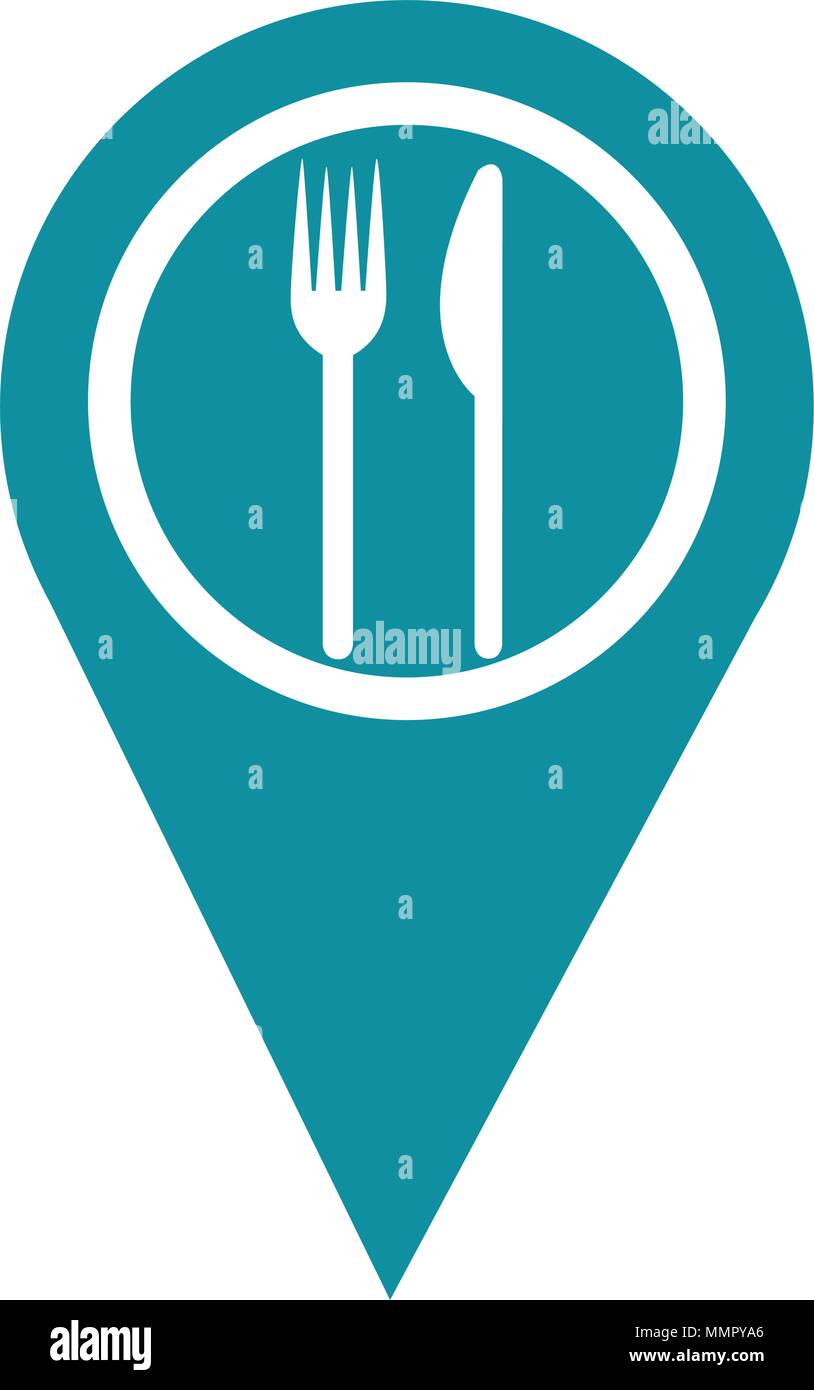 gps navigation pointer map restaurant symbol vector illustration Stock ...