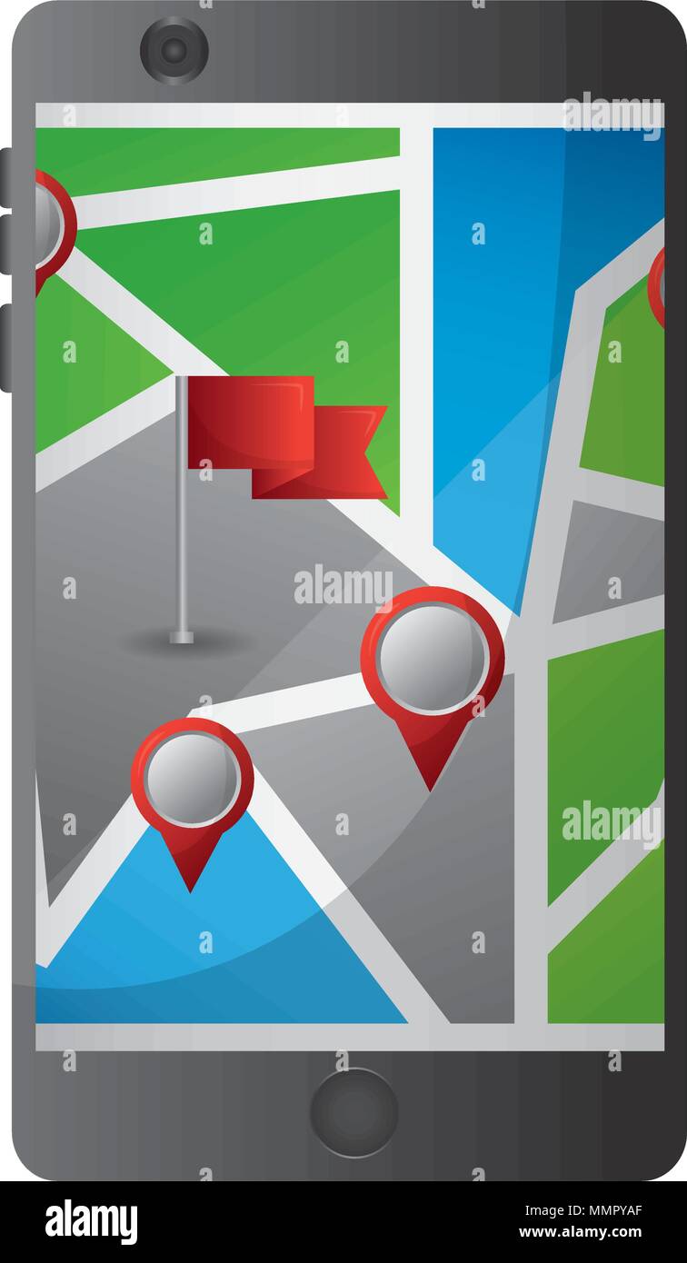 gps navigation mobile application technology modern vector illustration ...