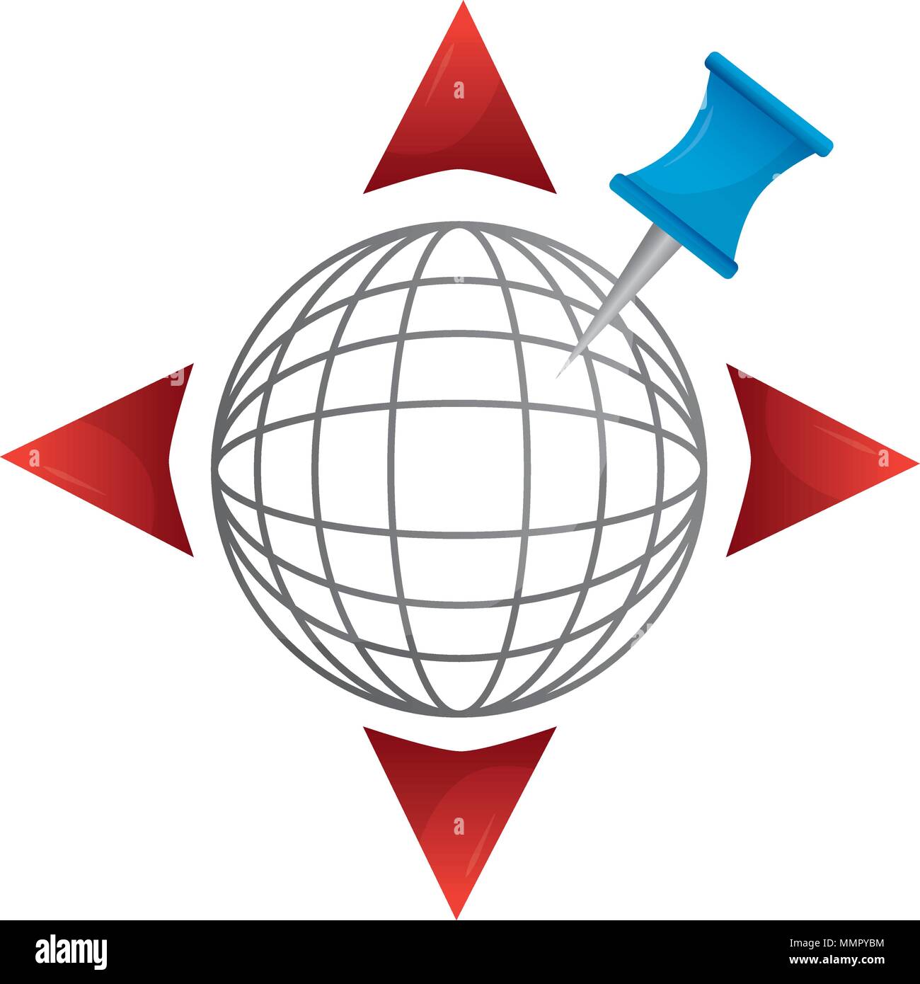 gps navigation global world directions arrows pin vector illustration ...