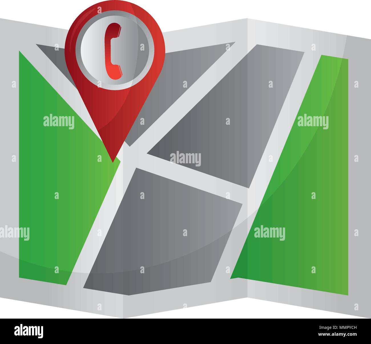 gps navigation folded map pointer with star vector illustration Stock Vector Image & Art - Alamy