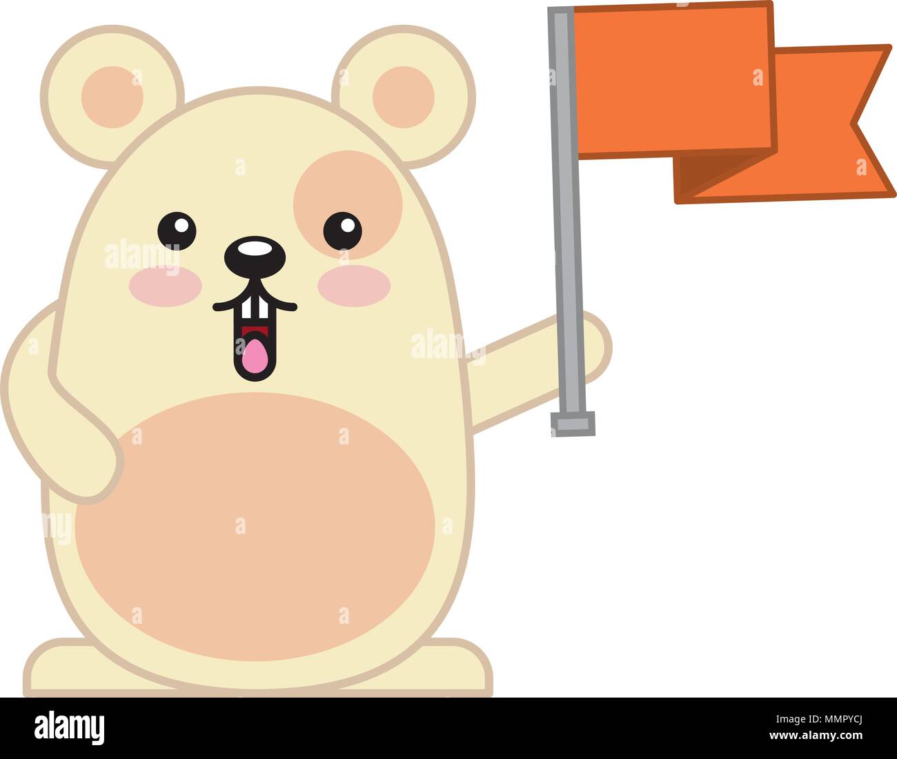 kawaii mouse holds flag cartoon Stock Vector Image & Art - Alamy