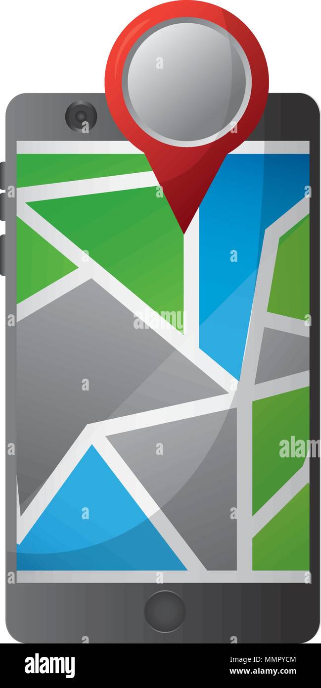 gps navigation smartphone location pin map Stock Vector Image & Art - Alamy