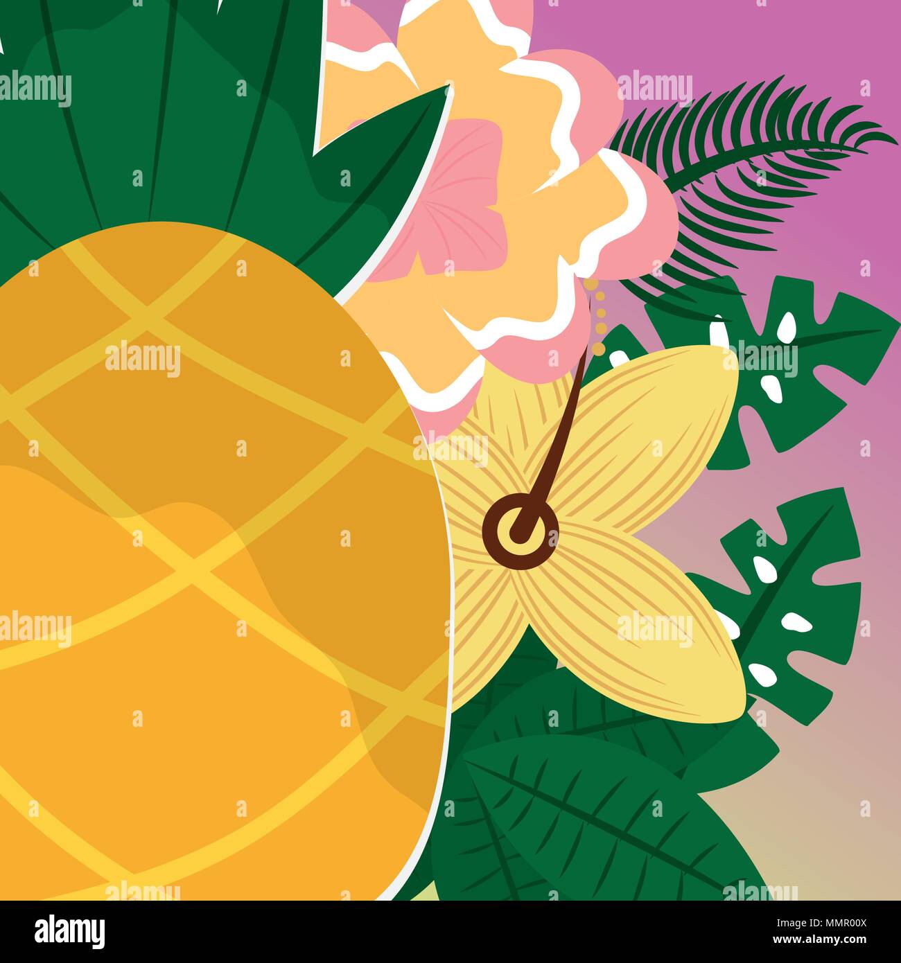 Hello summer lettering flamingo Stock Vector Images - Alamy