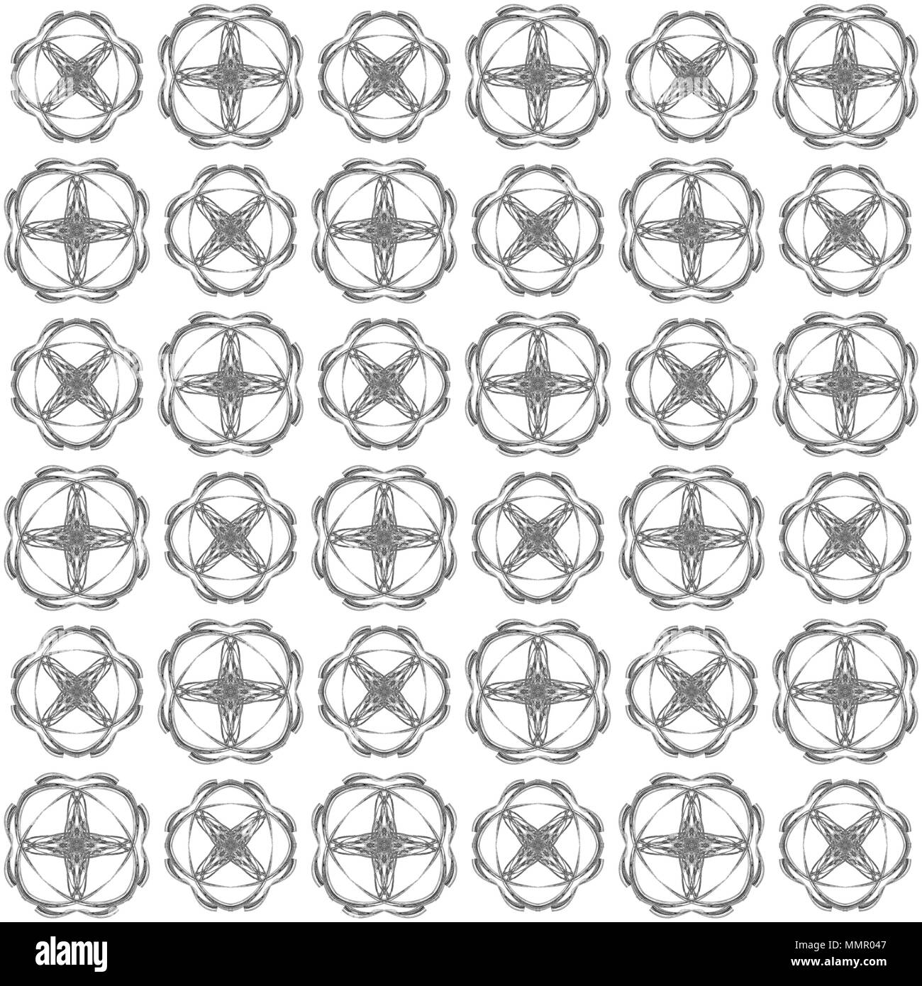 Seamless abstract black texture fractal patterns on white background ...