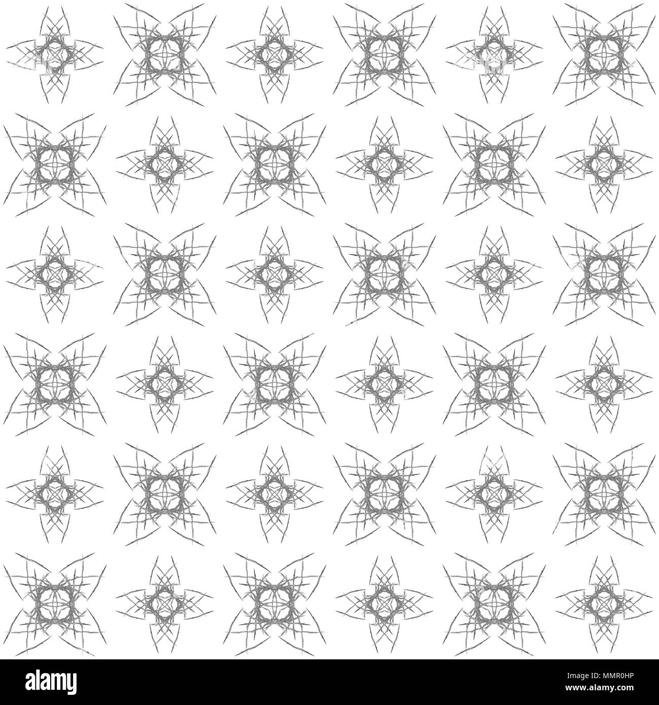 Seamless abstract black texture fractal patterns on white background ...