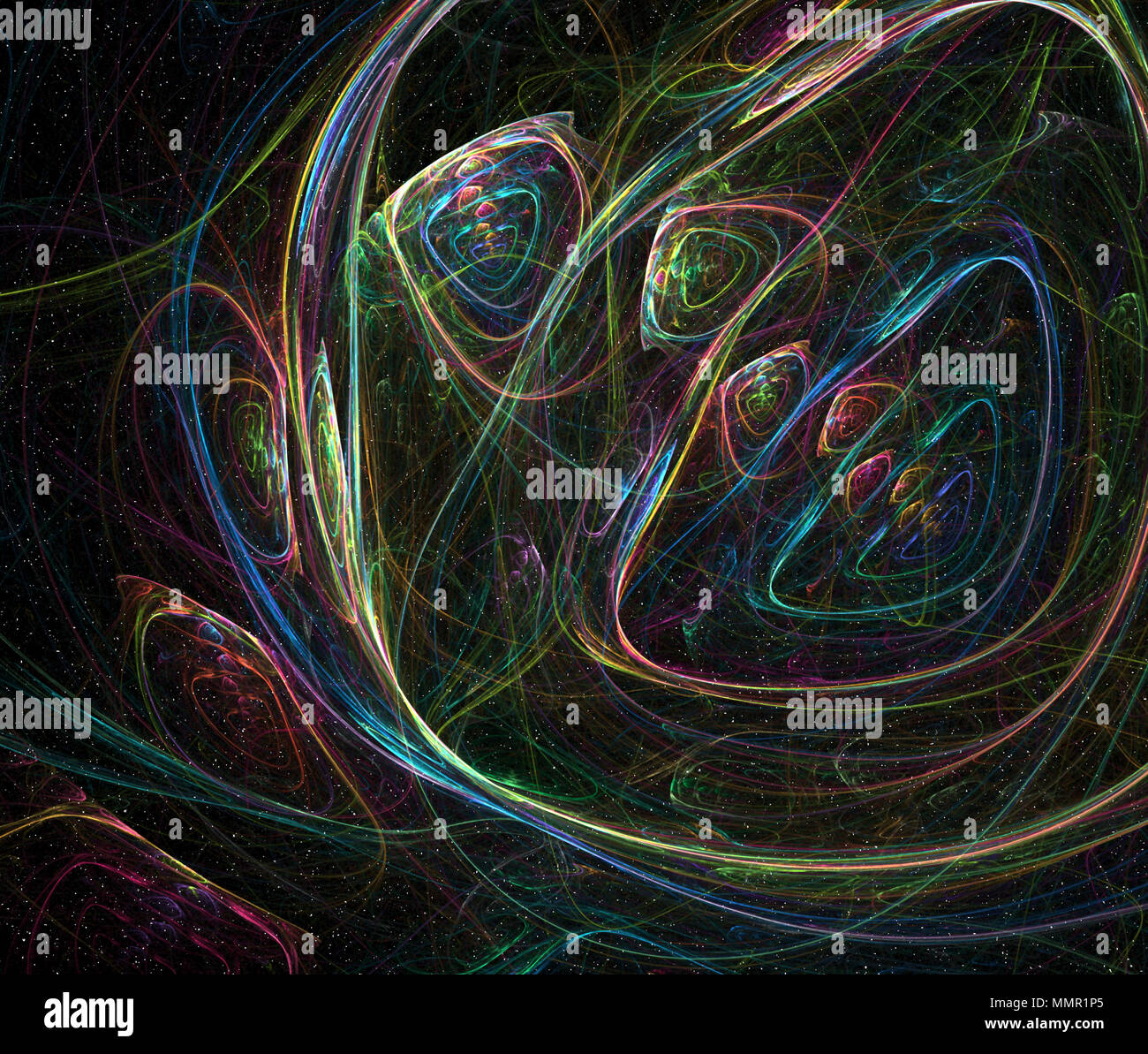 Space fantasy rainbow color anomaly abstract, dark background ...