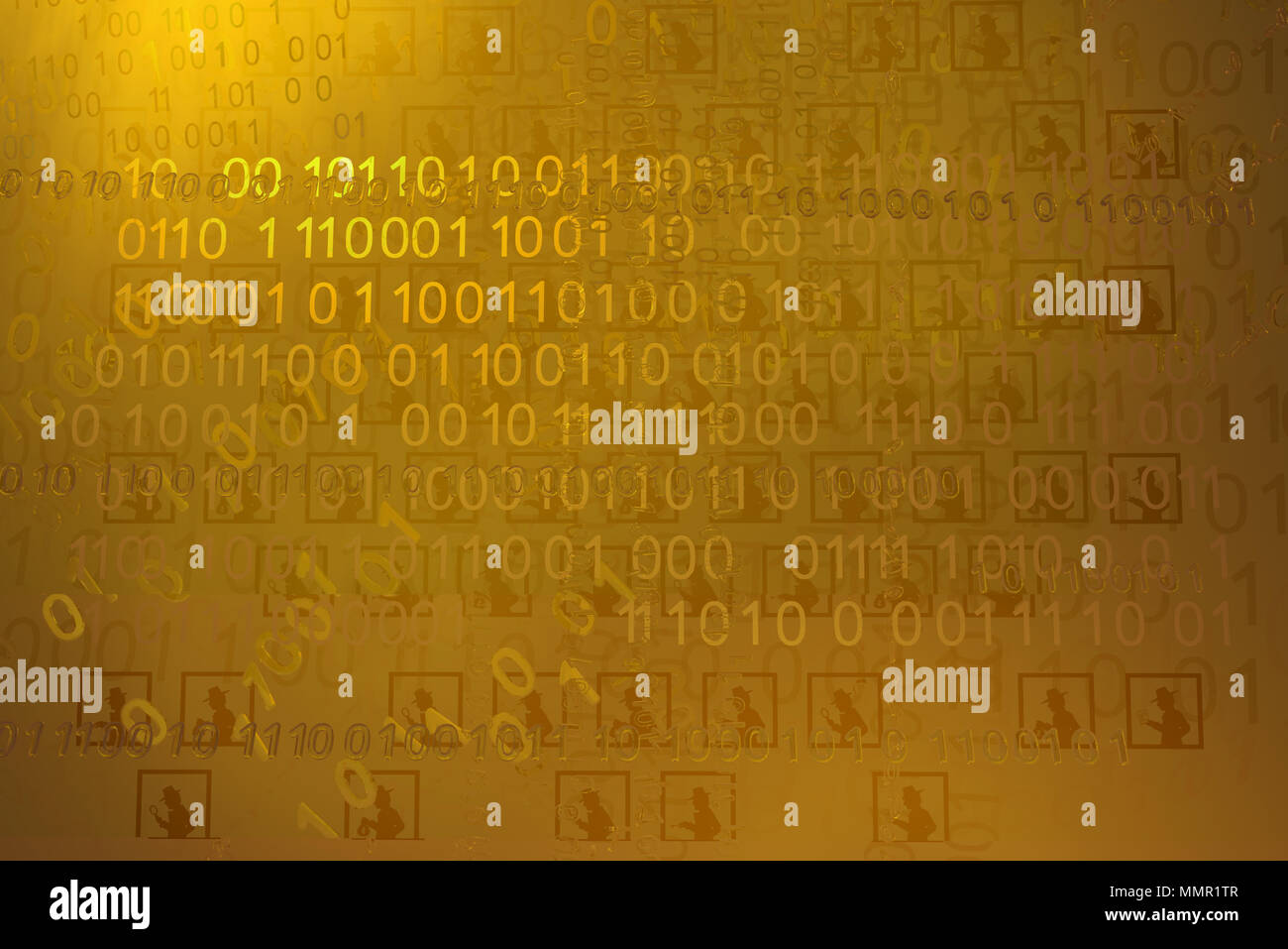 Spy shadow figures database orange, cyberspace virtual reality abstract ...