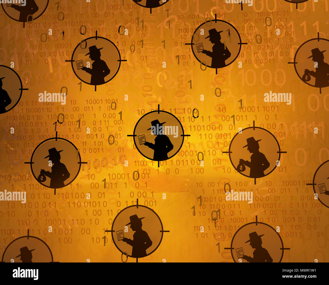 Spy shadow figure targets, cyberspace virtual reality abstract 3d ...