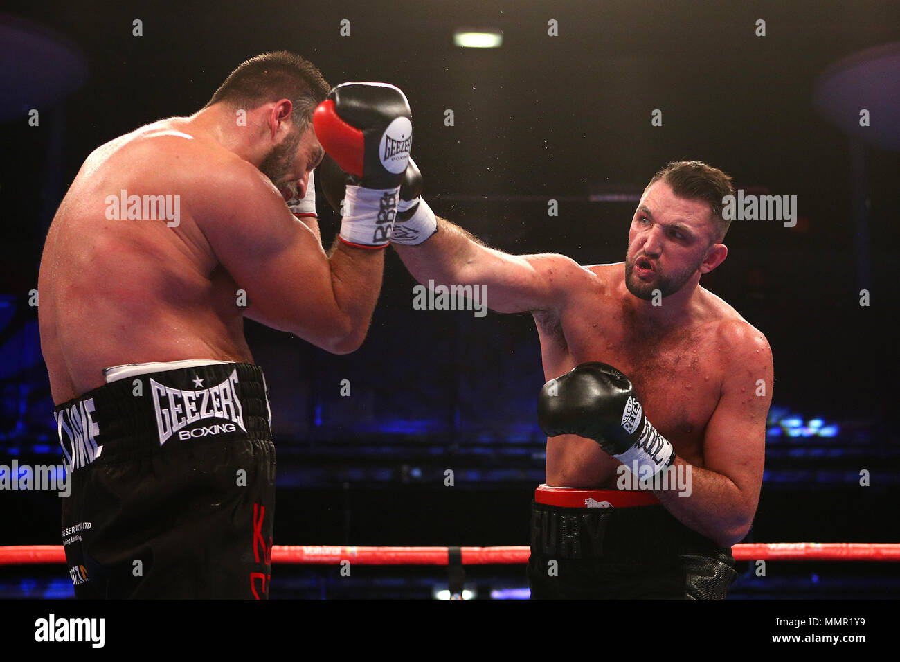 Sam Sexton (left) and Hughie Fury (right) during the Heavyweight Title ...