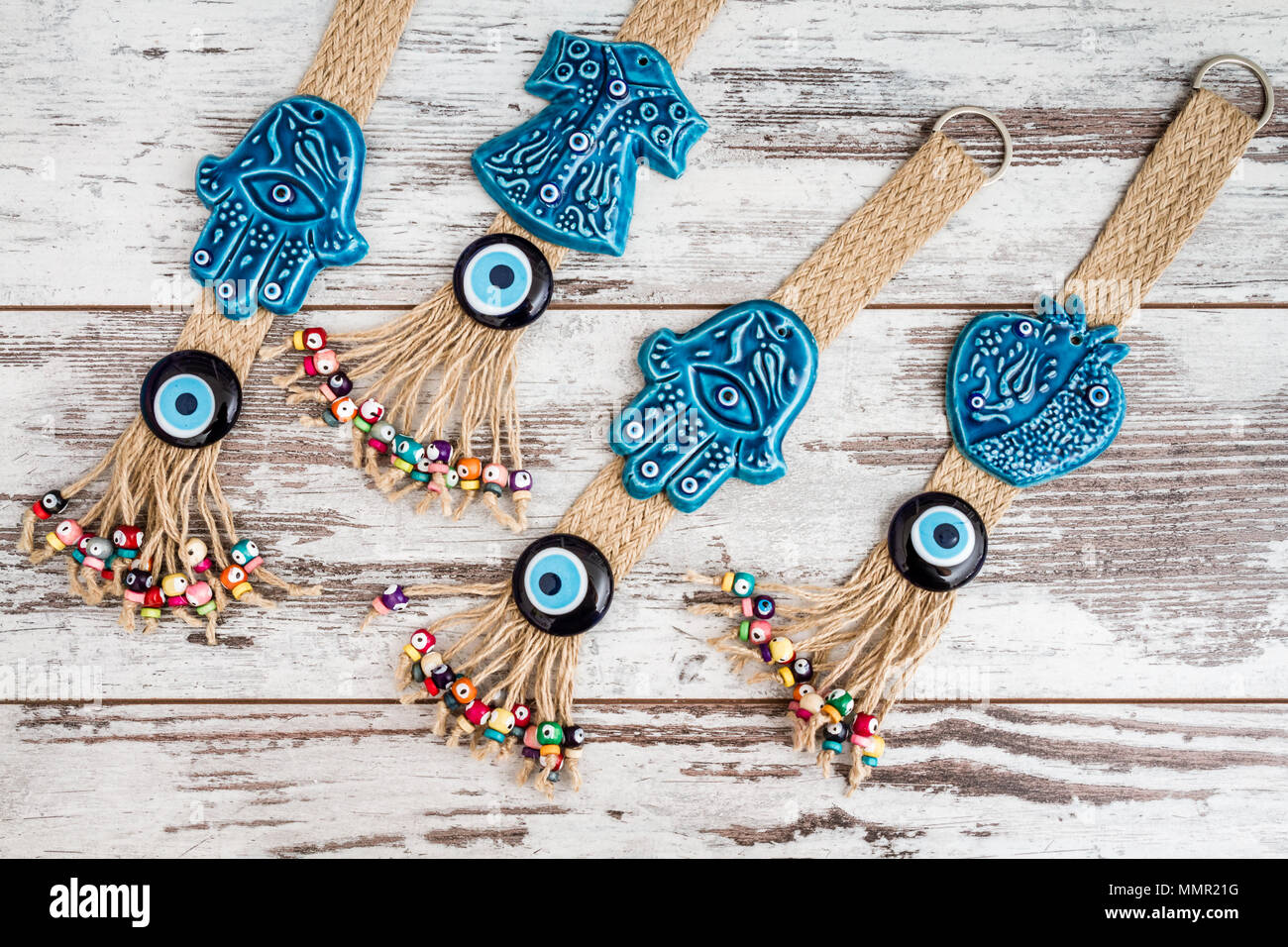 Turkish evil eye beaded door and wall decorations Stock Photo - Alamy