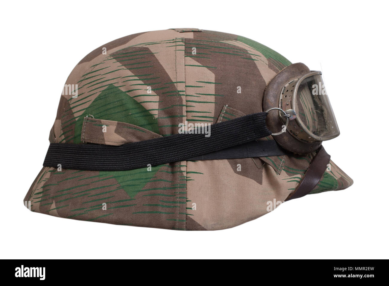 camouflaged nazi german helmet with protective goggles Stock Photo - Alamy