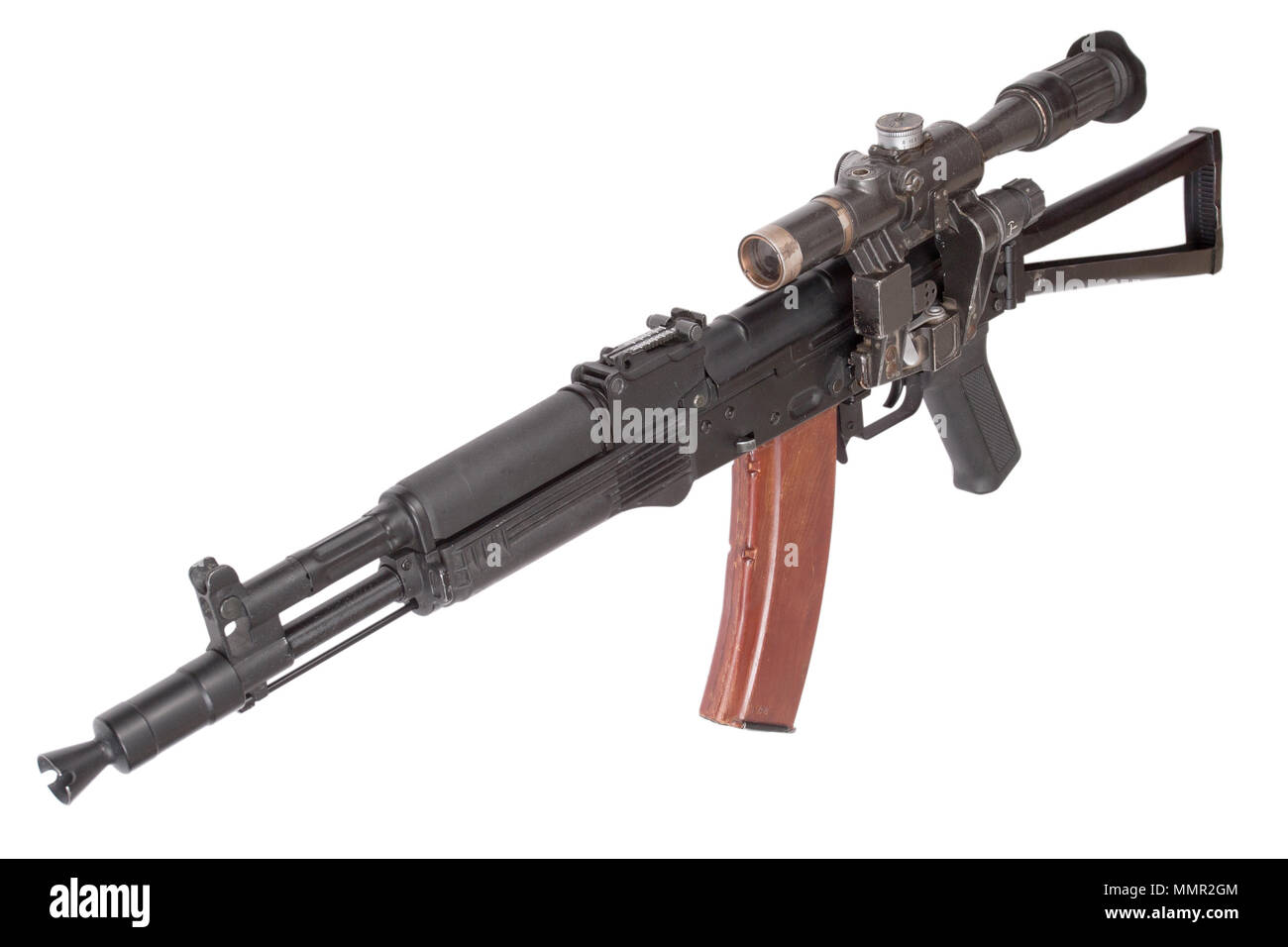 Kalashnikov AK with optical sight on white Stock Photo - Alamy