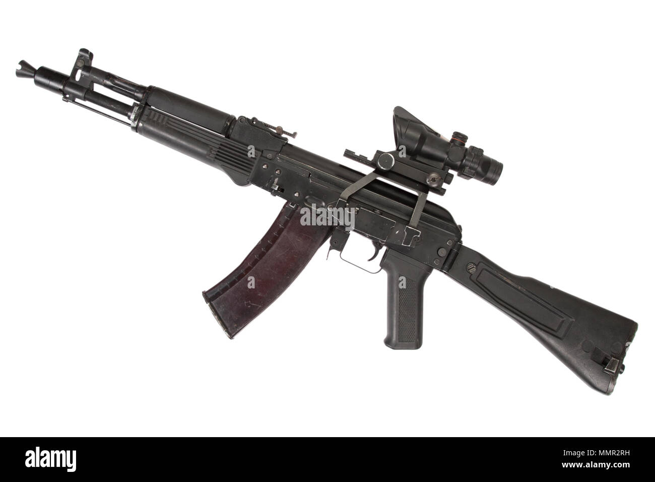 modern assault kalashnikov rifle on white Stock Photo - Alamy