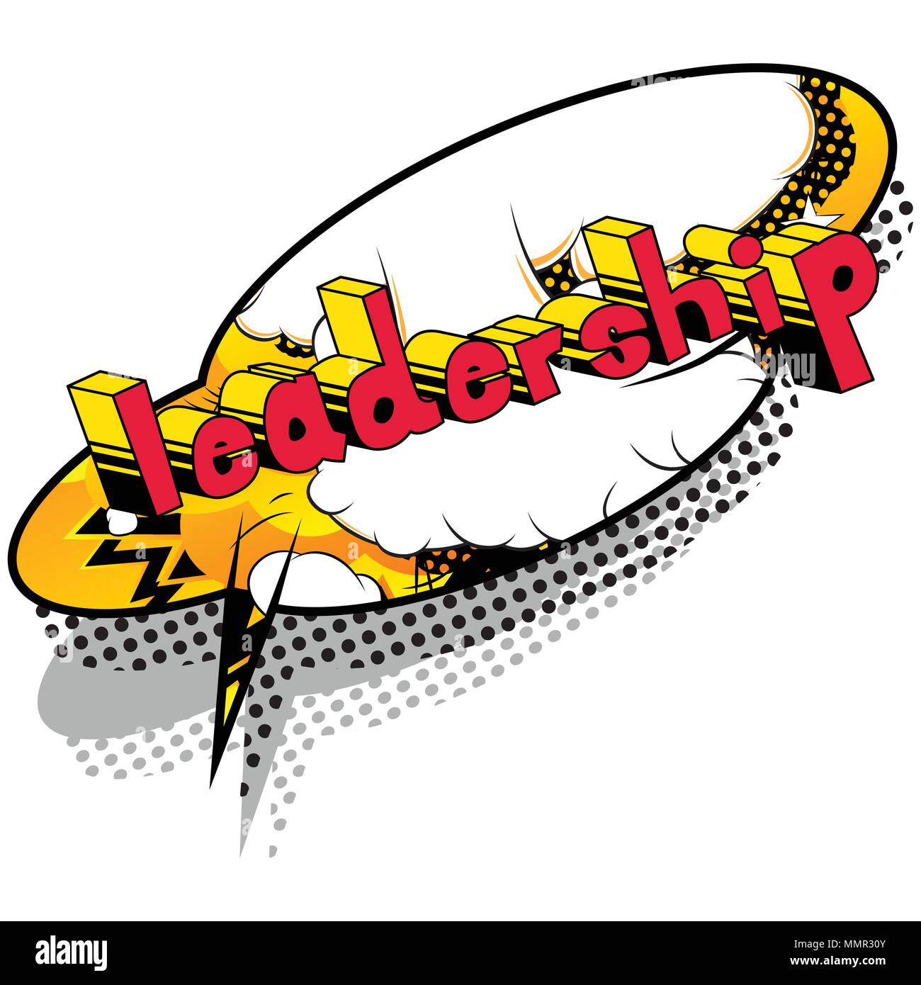 Leadership - Comic book style phrase on abstract background Stock ...