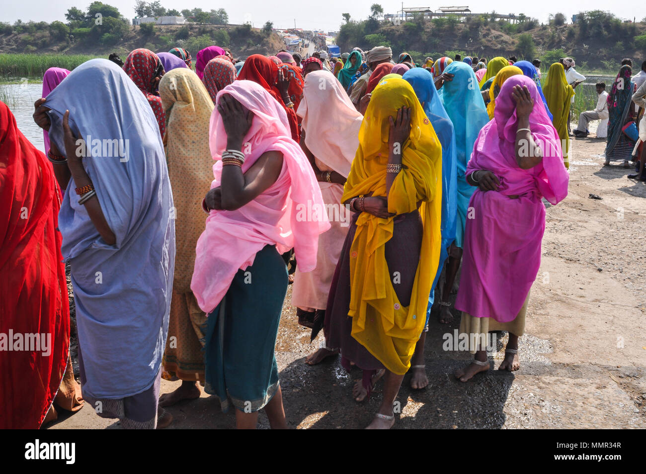 Baneshwar, Dungarpur, Rajasthan, India- February 14, 2011: Bhil women ...