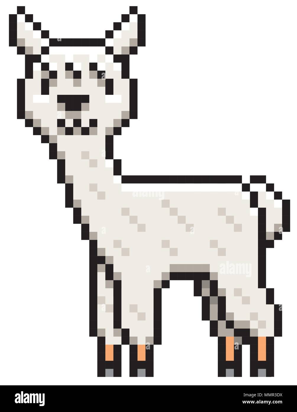 Vector illustration of Alpaca cartoon - Pixel design Stock Vector Image ...