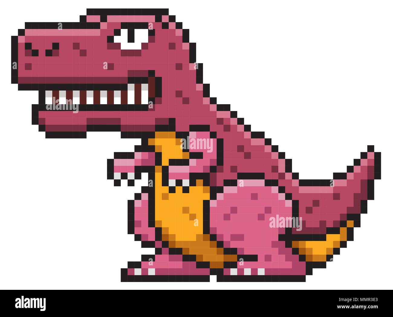 Vector illustration of Cartoon Dinosaur - Pixel design Stock Vector ...