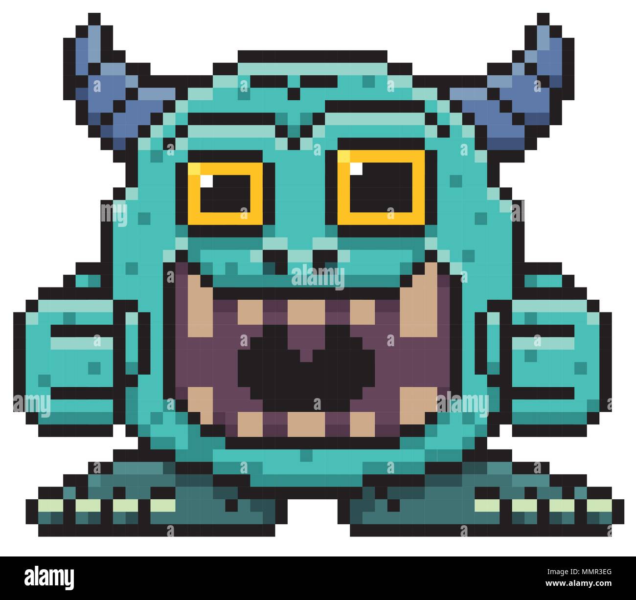 Vector illustration of Cartoon Monster - Pixel design Stock Vector ...