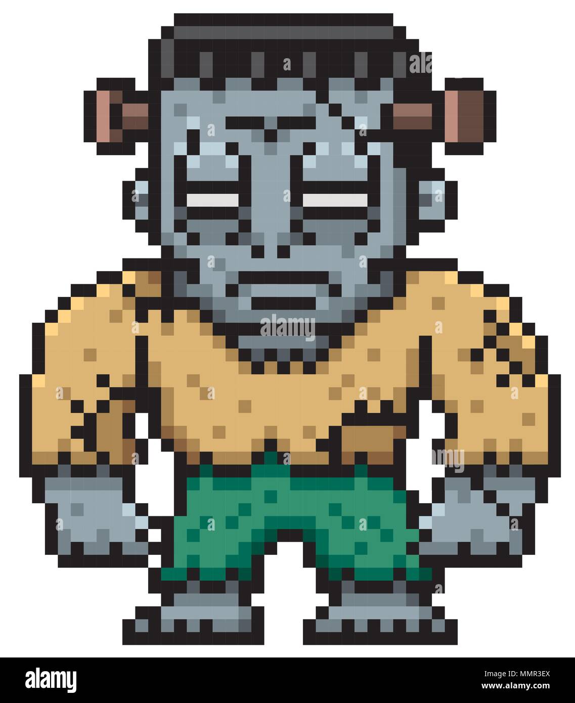 Vector illustration of Cartoon Zombie - Pixel design Stock Vector Image ...